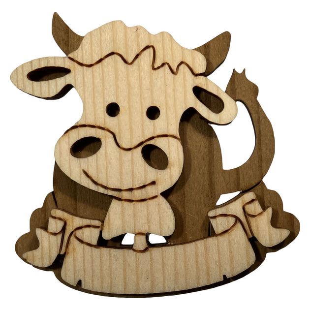 Magnet 2-lagig Kuh | Händlershop Spangler Holzwaren GmbH