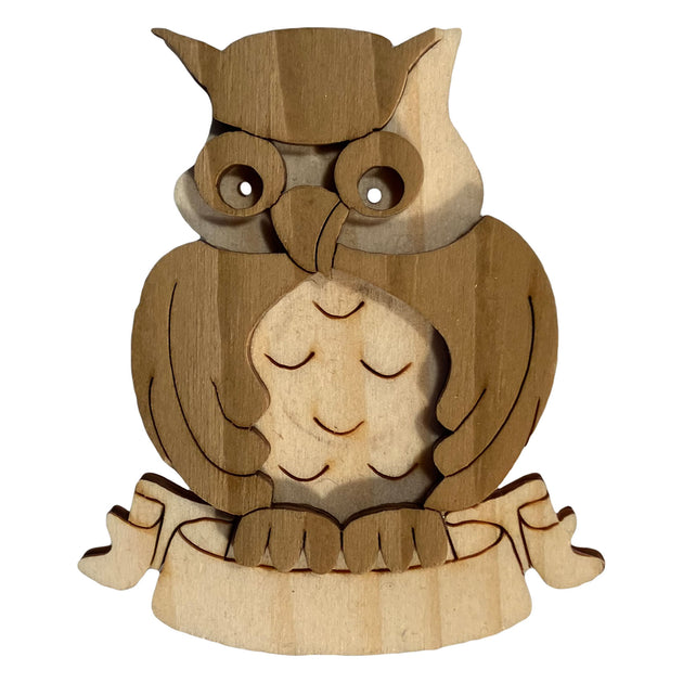 Magnet 2-lagig Eule | Händlershop Spangler Holzwaren GmbH